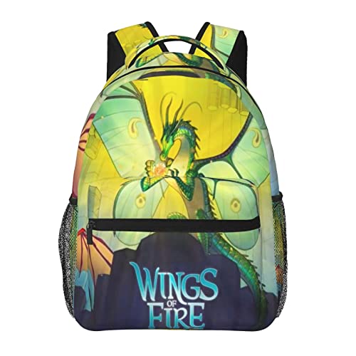 DUAHUAZAI Kid's Backpack Wings Dragons Fire School Backpack For Teens Girls Women Laptop Daypack Sturdy Waterproof Book Bags