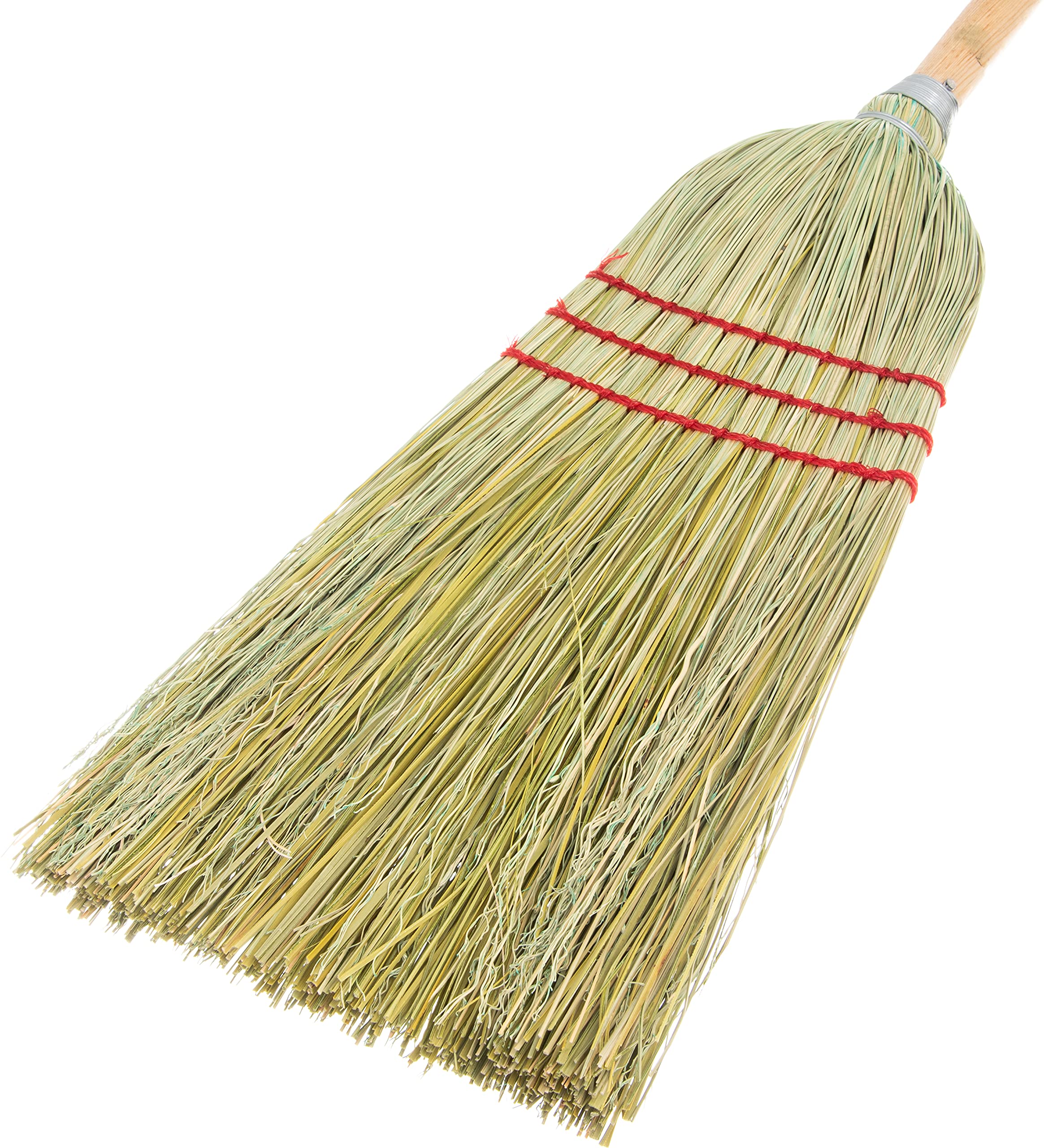 Carlisle 4134967 Warehouse Broom with Wood Handle, 10" Bristle Trim, 1" Height, 1" Width, 55" Length, Corn Blend, Natural