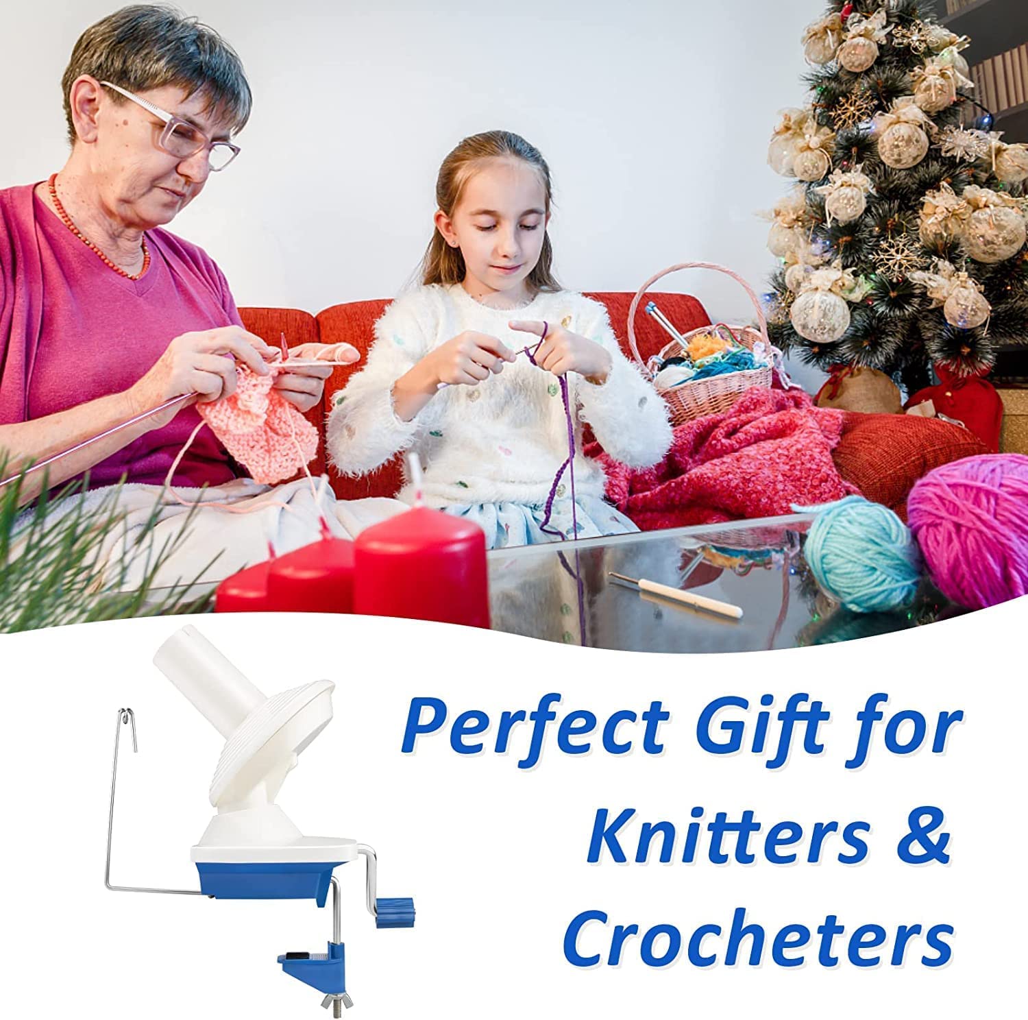 Yarn Winder, Wool Winder for Crocheting, Simple Installation Yarn Ball Winder, The Helper for Wool Collection Lovers,Needlecraft Yarn Ball Winder Hand Operated