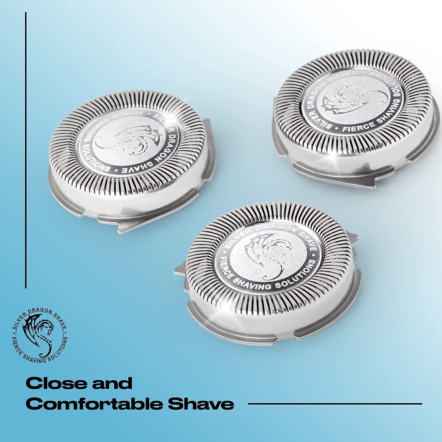 Silver Dragon Shave HQ8 Norelco Replacement Heads β HQ8/52 Blades Compatible with Philips Norelco Series 7100, 7200, 7300, 7700, 7800, 8800, PT/AT700, PT/AT800 & Aquatec Electric Shavers, Pack of 3