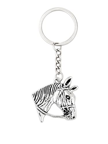 HAQUIL Vintage Horse Head Keychain, Horse Lover Equestrian Western Keychain, Door Car Key Chain Ring Tag Horse Charms, Equestrian Animal Keychain