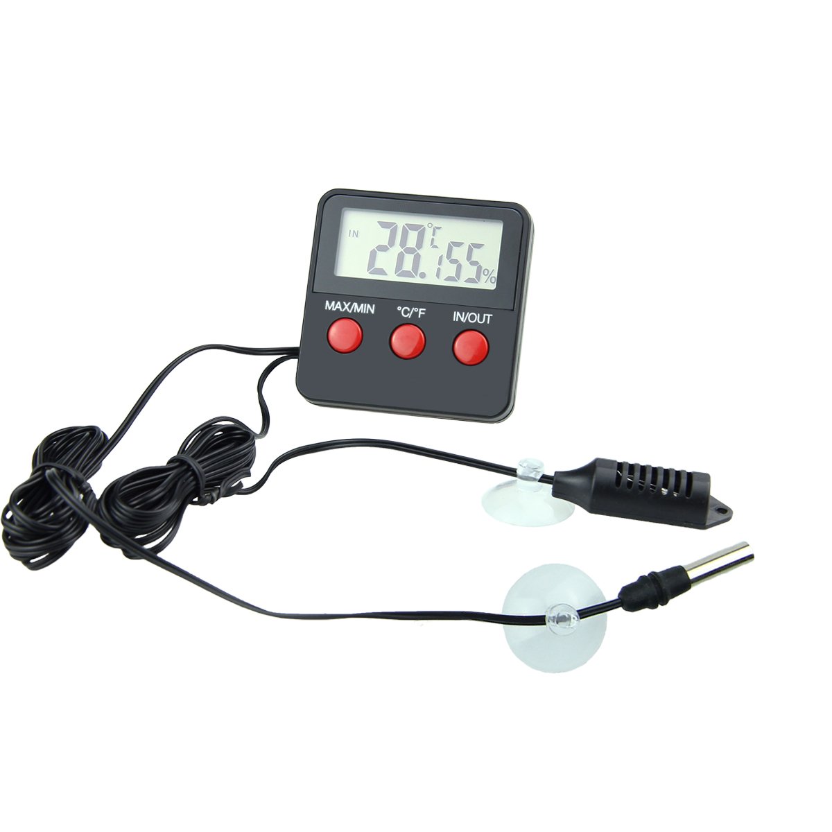 ETHMEAS Digital Thermometer and Hygrometer for Reptiles Terrarium pet keeping, Digital Indoor Outdoor Temperature Gauge and Humidity