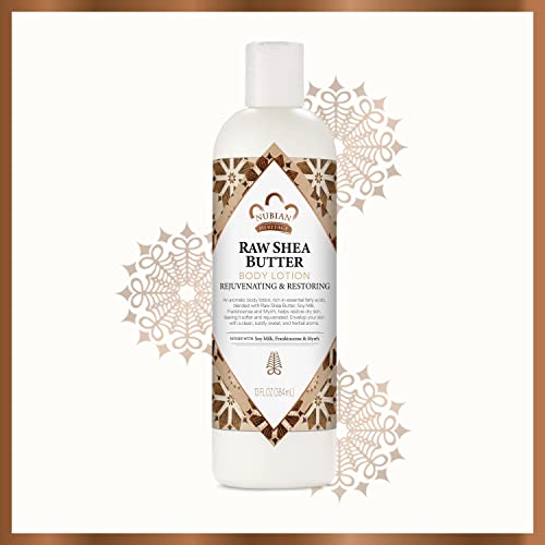 Nubian Heritage Body Lotion Raw Shea Butter for Dry Skin Paraben Free Body Lotion, 13 oz
