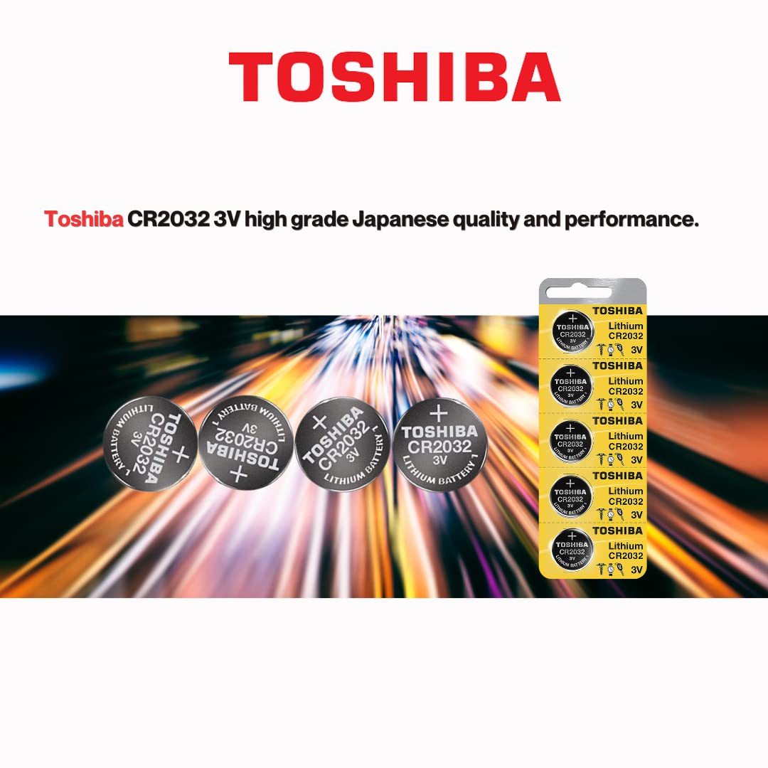 Toshiba CR2032 3 Volt Lithium Coin Battery (5 Batteries)