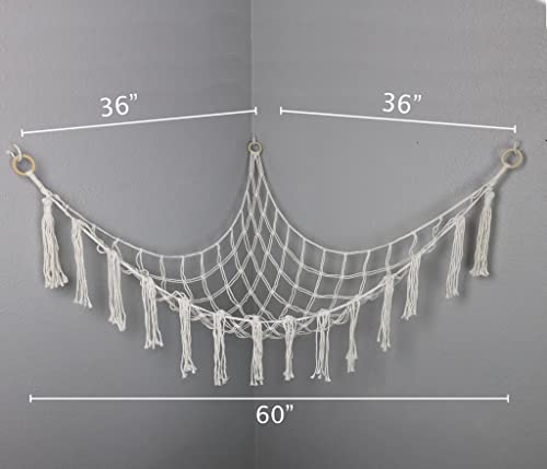 Lovely Baby Genius Stuffed Animal Net, Toy Hammock with 3 Strong Metal Hook - Macrame Stuffed Animal Hammock for Kids Room, Squishmallow Net