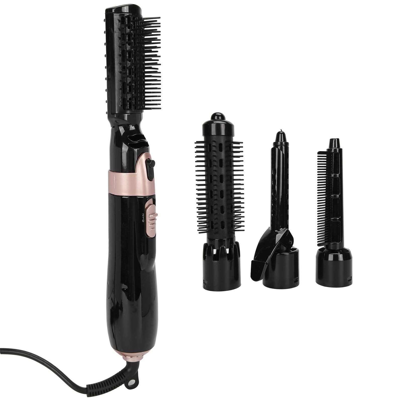Automatic Hair Curler Curling Iron Multifunction 2 Temperature Ceramic Heating with Ergonomic Handle and 360° Rotating Cord for Easy Travel, 4 Replaceable Heads (US Plug 110V)