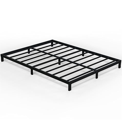 EMODA 6 Inch King Bed Frame No Box Spring Needed, Heavy Duty Metal Platform with Steel Slats, Noise Free, Easy Assembly, Black