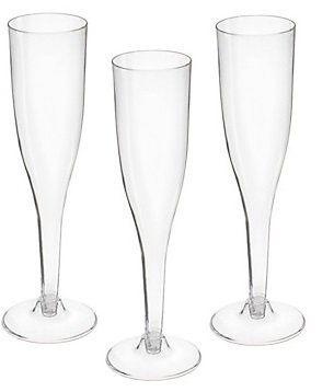 Oojami 100 Plastic Classic Champagne Disposable Flutes for Parties Plastic cups Wedding Party Toasting Cocktail Cups Bulk Party Pack (Clear)