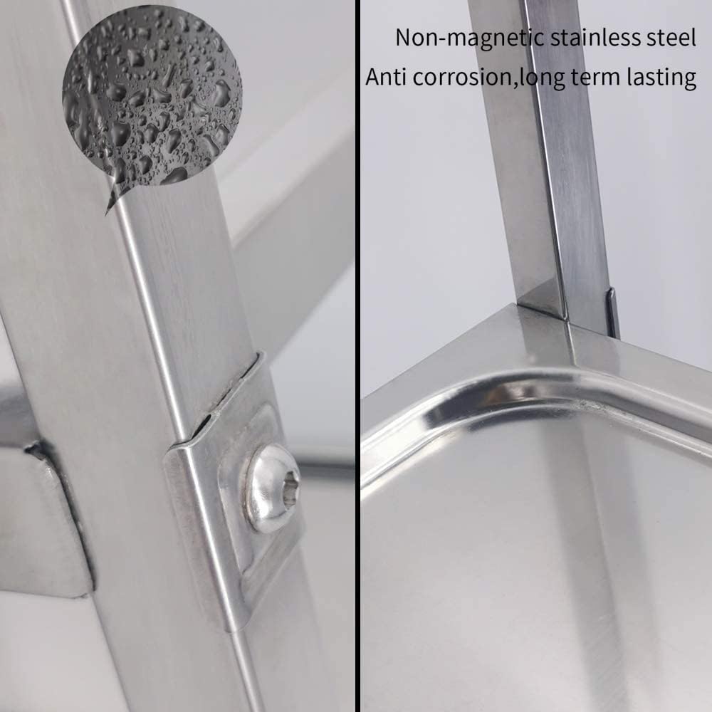 DRM 3 Tier Stainless Steel Catering Service Cart Kitchen Trolley Kitchen Cart Kitchen Car Shelf Utility with Wheels
