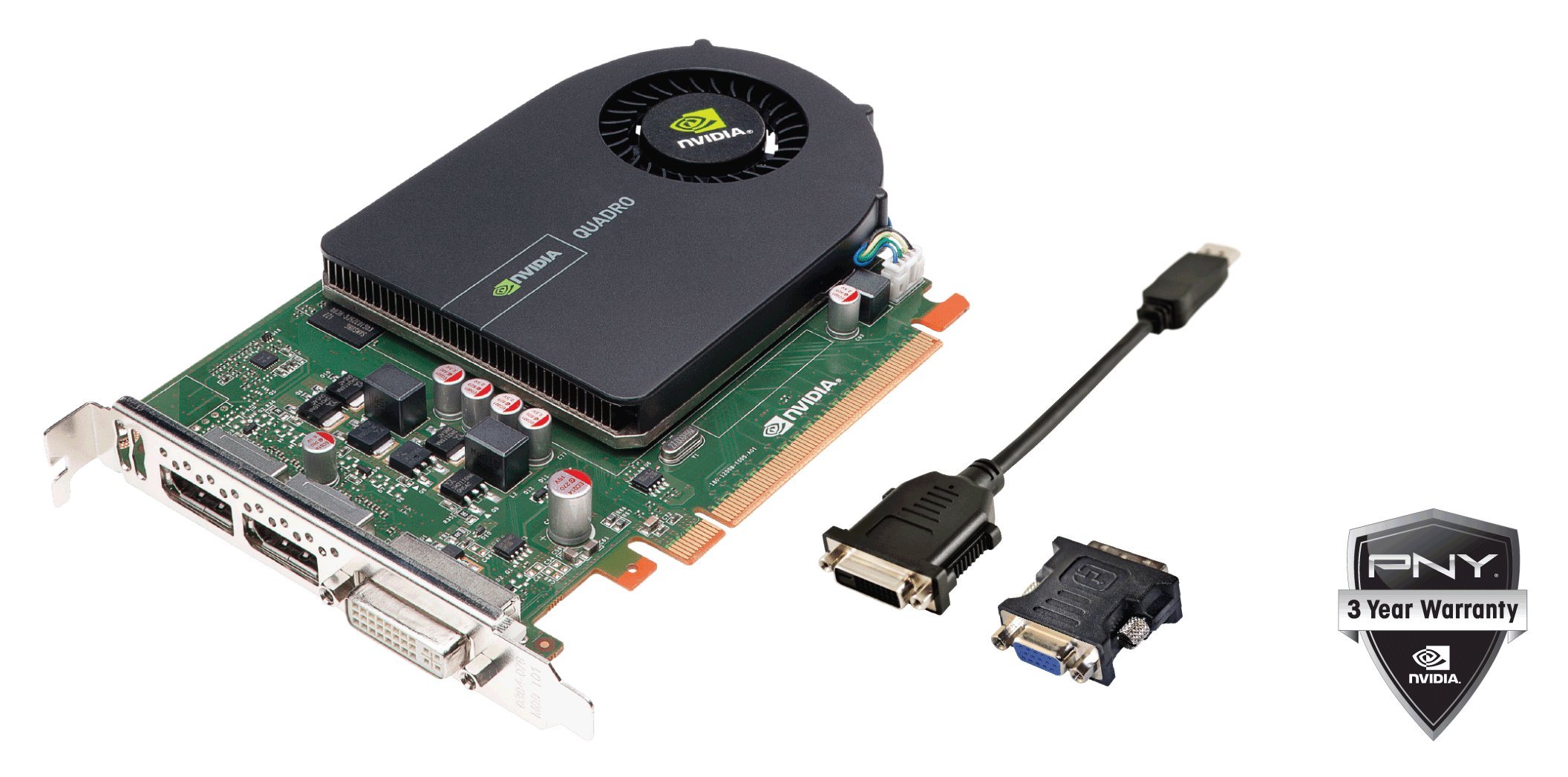 NVIDIA Quadro 2000 by PNY 1GB GDDR5 PCI Express Gen 2 x16 DVI-I DL and Dual DisplayPort OpenGL, Direct X, CUDA and OpenCL Professional Graphics Board, VCQ2000-PB