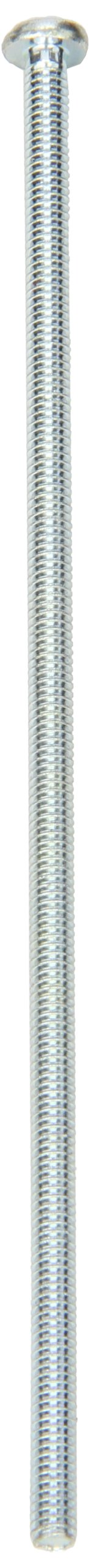 Small Parts Steel Steel Pan Head Machine Screw, Zinc Plated, Meets ASME B18.6.3, Slotted Drive, #8-32 Thread Size, 5-1/2" Length, Fully Threaded, Imported (Pack of 10)