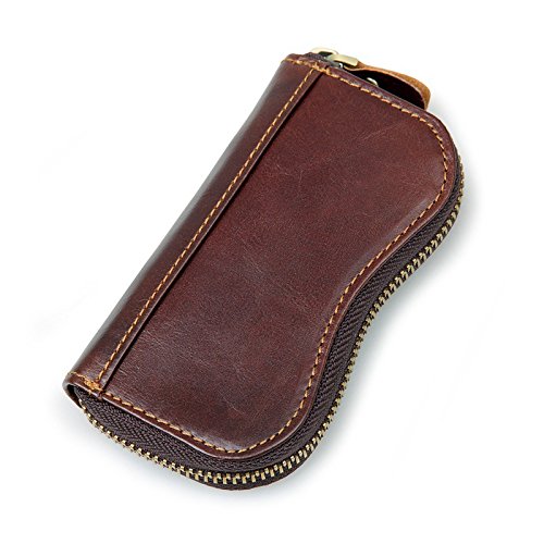 EVERDOSS Women Key Holder Wallet Zipper Around Key Case Pouch