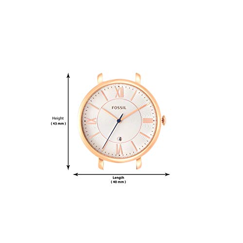 Fossil Women's Jacqueline Quartz Stainless Steel and Leather Watch, Color: Rose Gold, Navy (Model: ES3843)