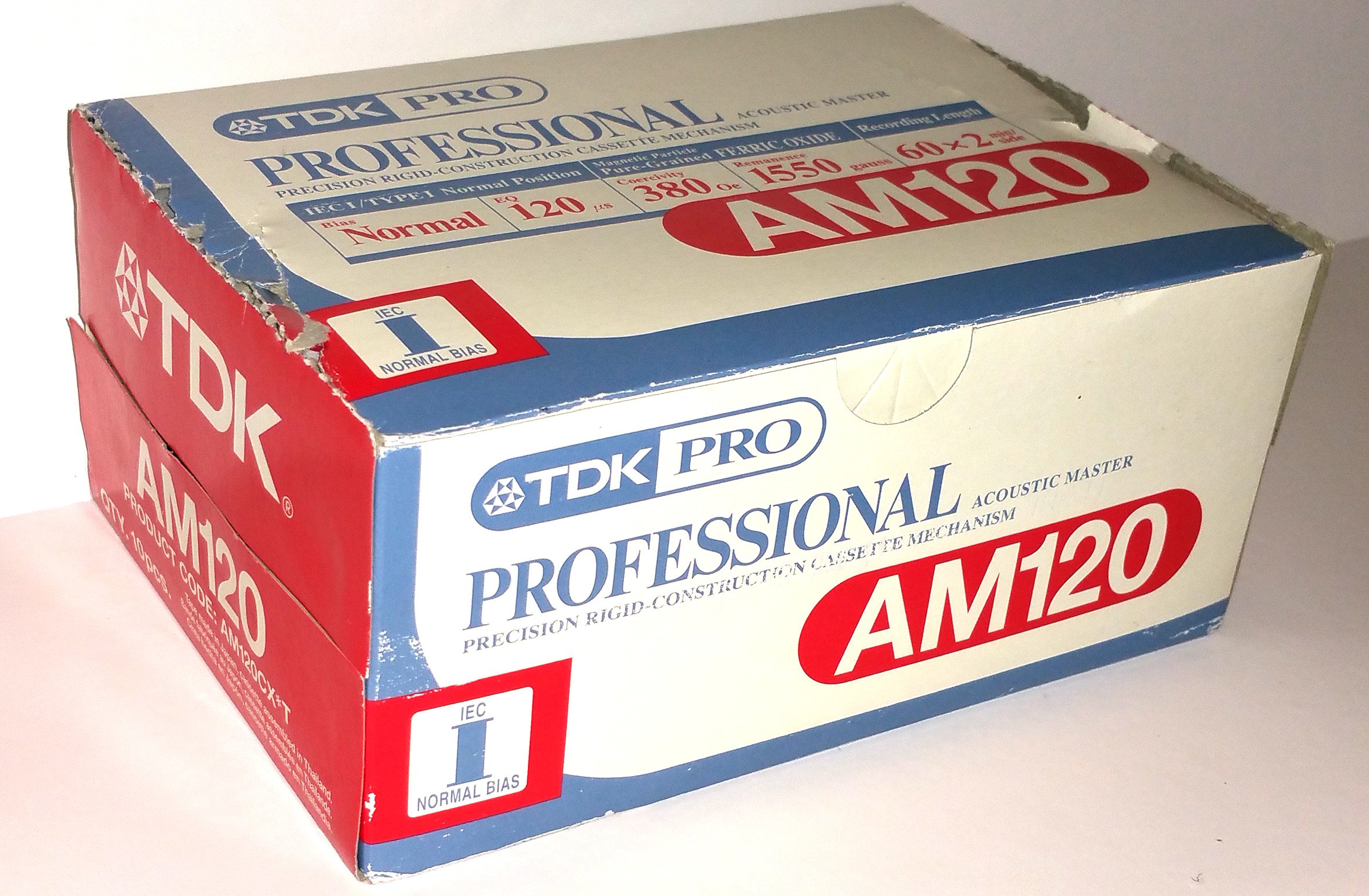 TDK Pro Professional AM120 Acoustic Master IEC I/Type I Normal Position Pure Grained Ferric Oxide Audio Cassette Tapes - Box of 10