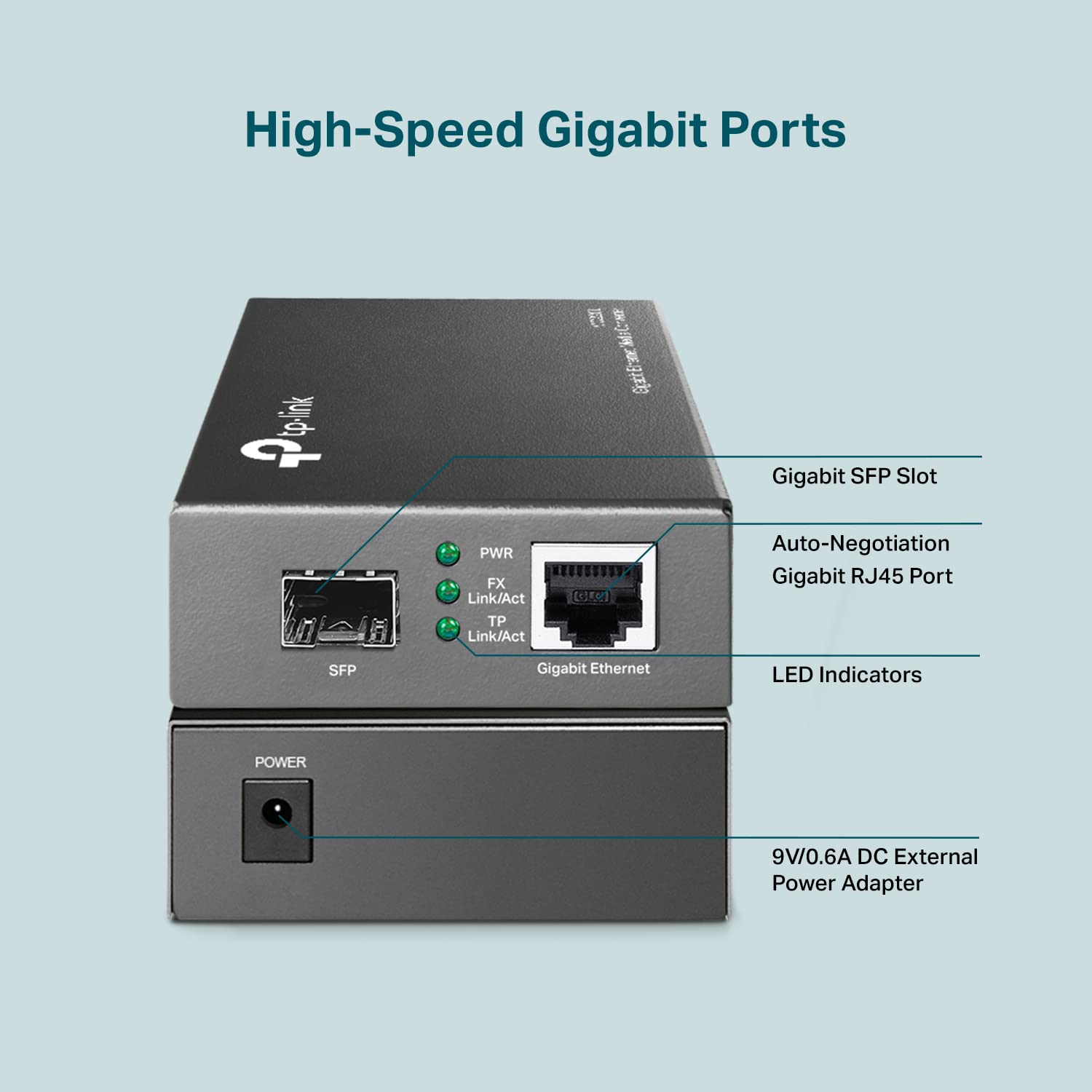 TP-LINK MC220L Gigabit Media Converter, 1000Mbps RJ45 to 1000Mbps SFP Slot Supporting MiniGBIC modules, Chassis mountable. (Renewed)