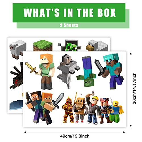 Kids Room Wall Decor Playroom Game Decal Sticker for Kids Minecraft Wall Decor Boys Bedroom Wall Poster Mural Wall Stickers Gift