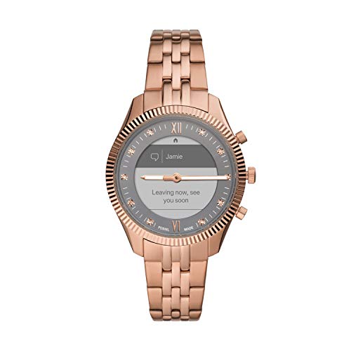 Fossil Women's 38mm Scarlette Mini Stainless Steel Hybrid HR Smart Watch,Fitness Tracker, Color: Rose Gold (Model: FTW7043)
