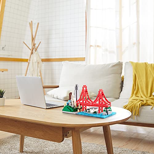 LUKHANG Gift Architecture: San Francisco Skyline Model Building Set Model Kit and Gift for Kids and Adults Micro Mini Block 1610 Pieces(with Color Package Box)