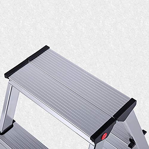 PENGJIE Folding Ladder Step Stool Ladder Stool 3 Step Folding Aluminum Heavy Duty Steel Portable Anti Slip Mat Tread Compact 150 Kg Capacity for Home Office
