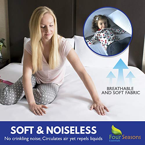 Four Seasons Essentials Queen Mattress Protector - Zippered Bedbug Waterproof Mattress Cover, Premium Quality Hypoallergenic Bed Encasement