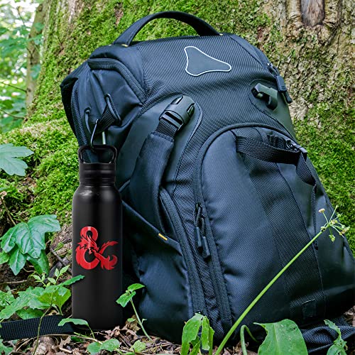 Dungeons & Dragons OFFICIAL Ampersand Logo 24 oz Insulated Canteen Water Bottle, Leak Resistant, Vacuum Insulated Stainless Steel with Loop Cap