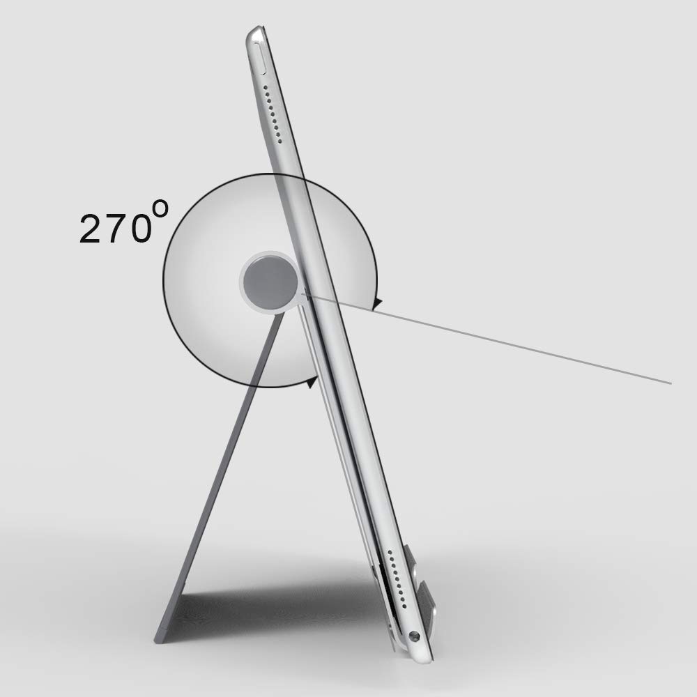 TechMatte Large iPad Stand Adjustable Foldable Aluminum Stand for iPad, iPad Pro 12.9, iPad Pro 11, iPad Air, iPad Mini, iPhone 11 Pro Max XS XR, E-Readers
