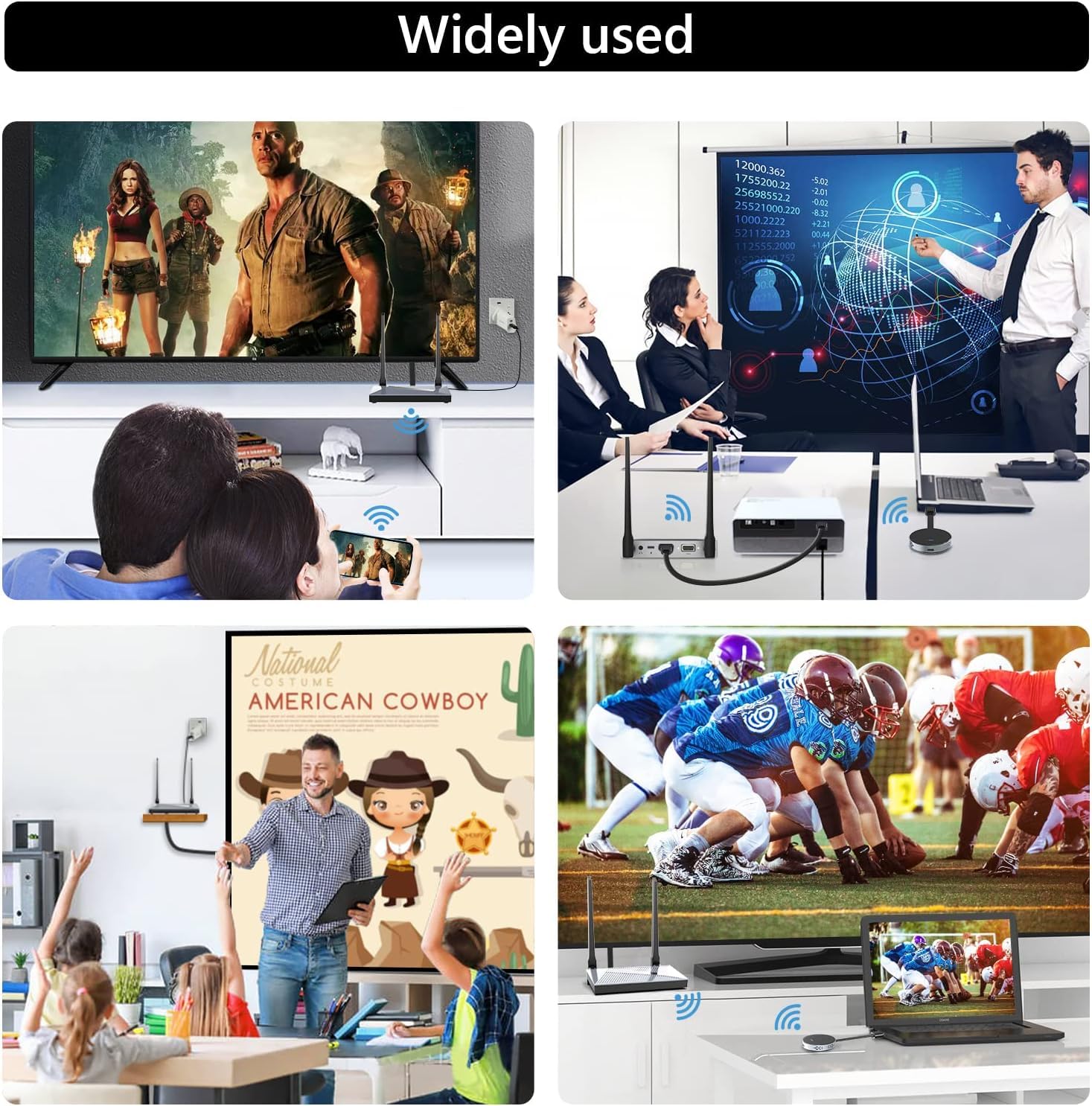 ANYGET Wireless HDMI Transmitter and Receiver, Wireless HDMI Extender Kit, HDMI Dongle Adapter Support 4K@30Hz,Support 2.4/5GHz for Streaming Video/Audio from Laptop, PC, Smartphone to HDTV/Projector