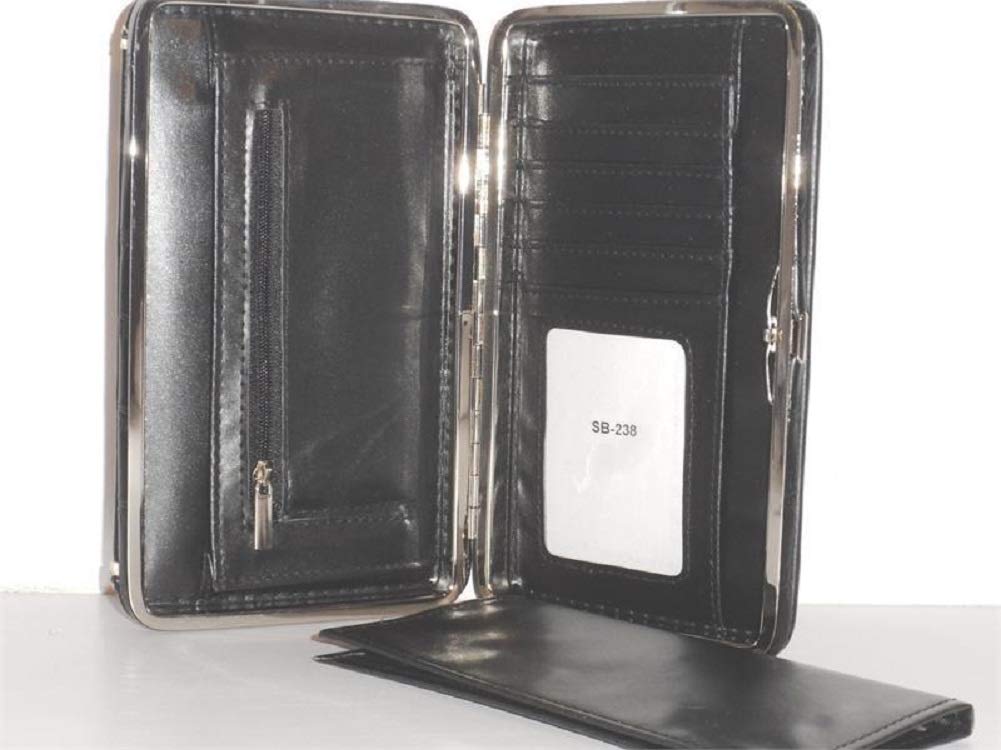 DH Rhinestone Cross Western Bling Flat Wallet (Black)