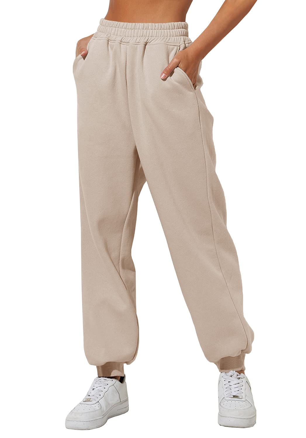 AUTOMET Womens Baggy Sweatpants Trendy Y2k Joggers Pants Lounge Winter Clothes Outfits Fashion Khaki