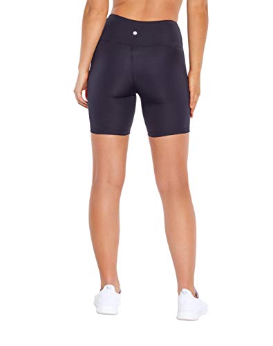 Bally Total Fitness High Rise 7" Bike Short - 2 Pack, Black/Heather Charcoal, Medium