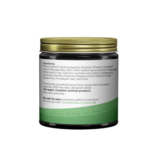 OraWellness Shine Remineralizing Tooth Powder with Hydroxyapatite, Natural Teeth Whitening Powder, Tooth Stain Remover and Polisher, Fresh Mint