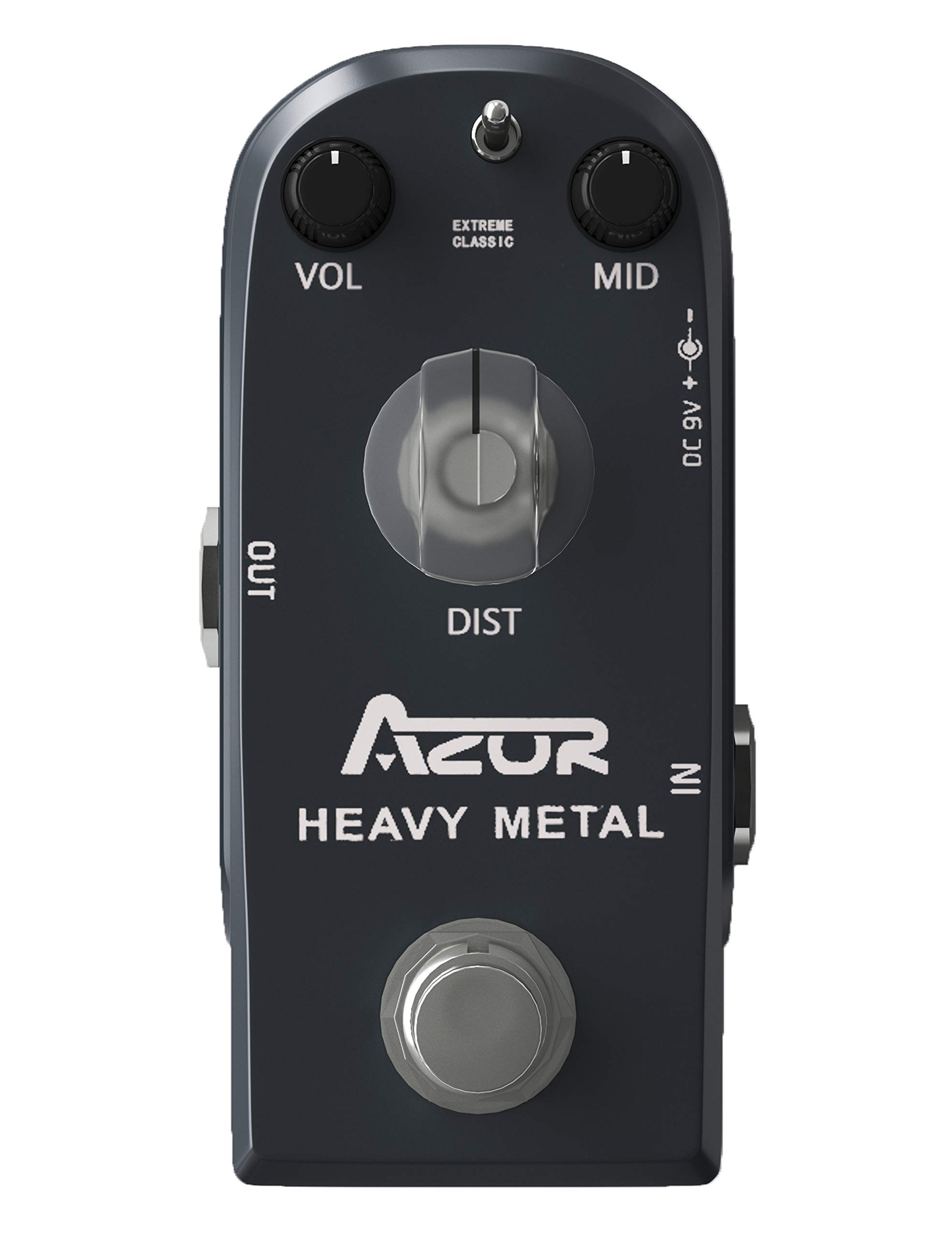 AZOR Heavy Metal Distortion Guitar Effect Pedal with Guitar Effect Pedal Cables 3 Pack (Gold)