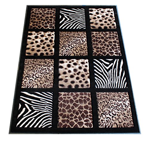 Modern Area Rug Animal Prints 8 Feet X 10 Feet 6 Inch Design S 251 Black