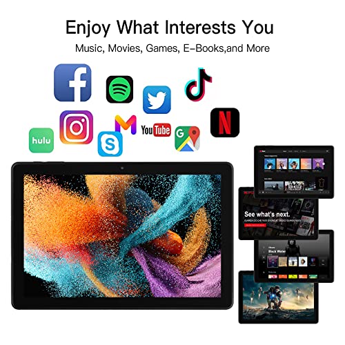 LVILLE Tablet 10.1 Inch Quad-Core 32GB Android 12 Tablets IPS HD Display 5000mAh Tablets (Black)