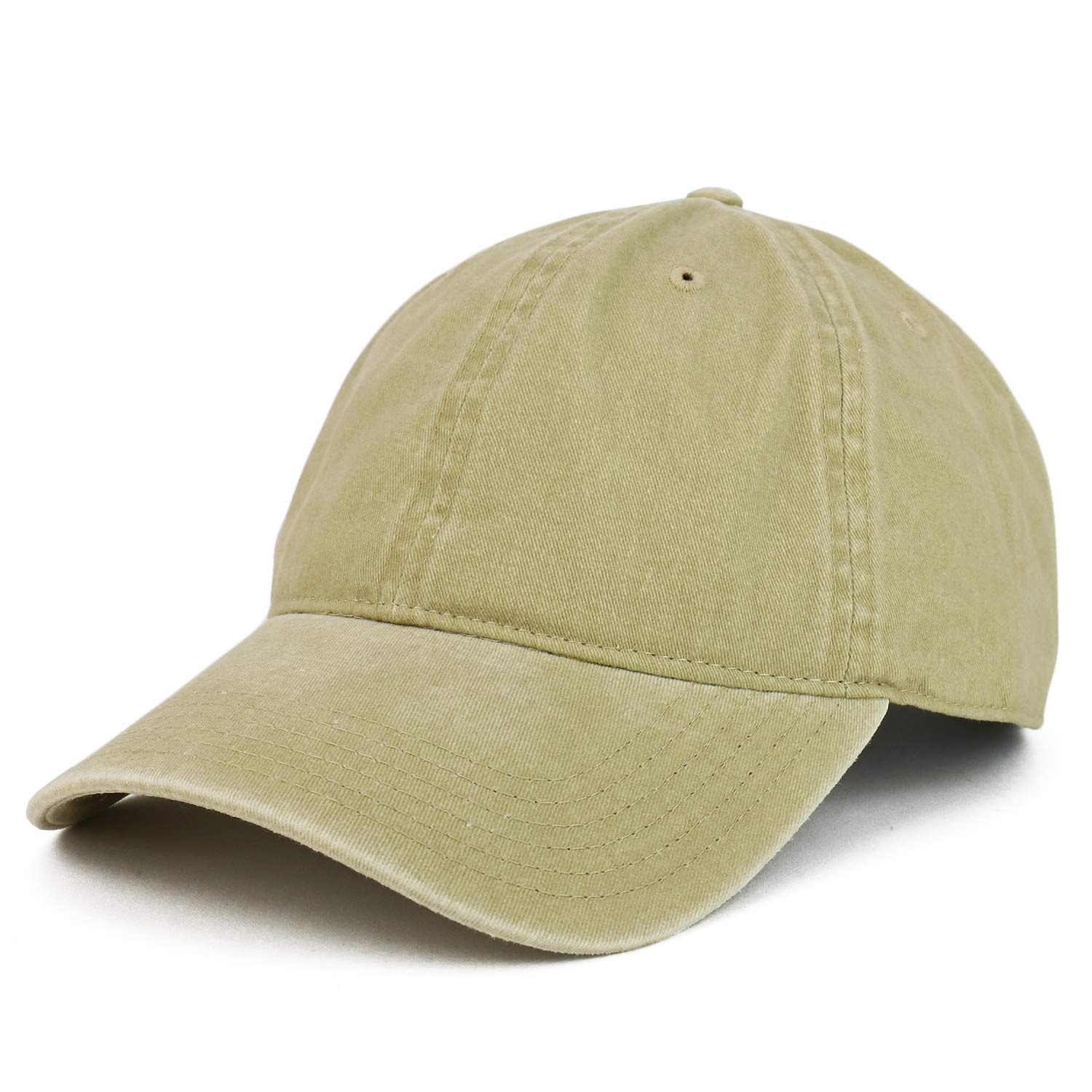 Armycrew XXL Oversize Big Washed Cotton Pigment Dyed Unstructured Baseball Cap - Black