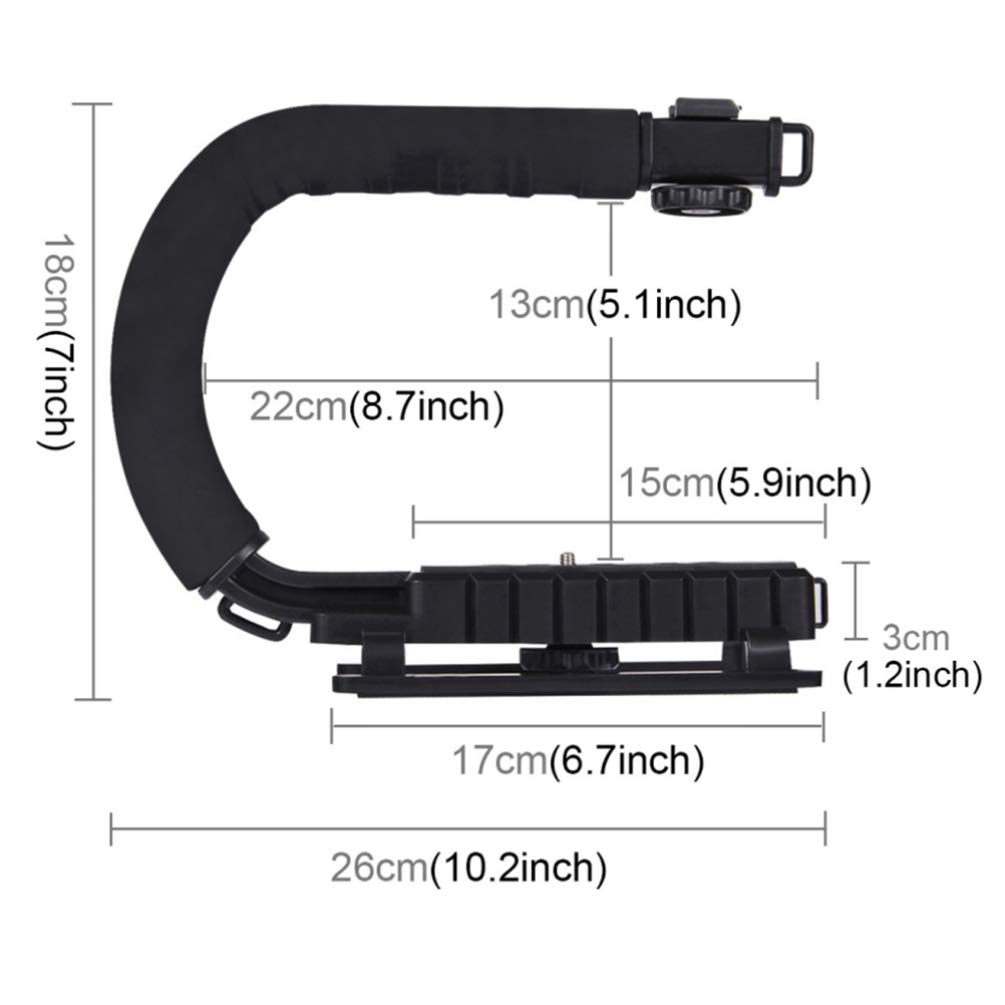Baluue U-Shaped Portable C-Frame Set Gimble Stabilizer Cellphone Holder Handle Grip Video Action Stabilizer Low Position Video Stabilizer Mobile Holder Abs Camera Low Frame