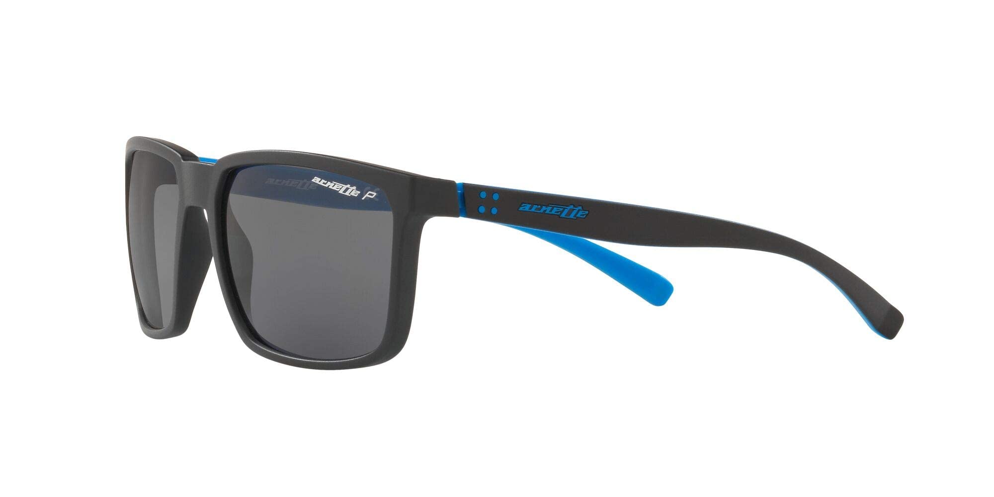 ARNETTE Man Sunglasses Matte Black Frame, Polarized Dark Grey Lenses, 58MM