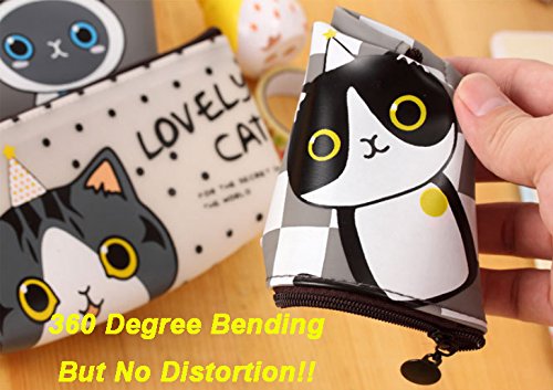Set of 4 - ZICOME Adoarable Cat Style Memories Pastorable Pencil Case Coin Makeup Bag Purse Case