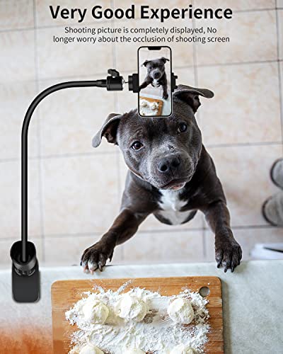 Gooseneck Phone Holder for Bed / Desk, Flexible Phone Holder with 360 Adjustable Clamp Clip, Overhead Phone Mount, for Cookie Decorating, Recording or Watching Video TikTok Blog Crafting Drawing