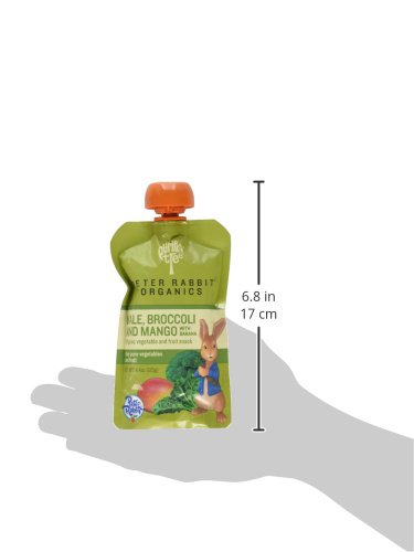 Pumpkin Tree Peter Rabbit Organics, Banana, Mango, and Kale, 4 Squeeze Pouch, Mango, Broccoli & Kale, 4.4 Ounce (Pack of 10)