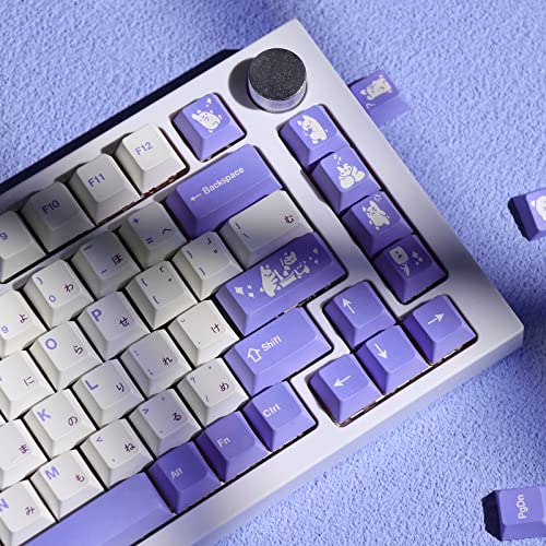 EPOMAKER Bunny 134 Keys Cherry Profile PBT Dye Sublimation Keycaps Set for Mechanical Gaming Keyboard, Compatible with Cherry Gateron Kailh Otemu MX Structure