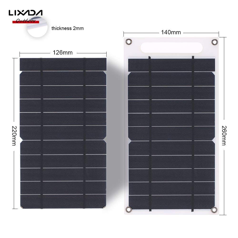 Solar Panel Charger USB Port Portable High Power Paper Shaped Monocrystalline Silicon for Cell Phone Camping Hiking Travel