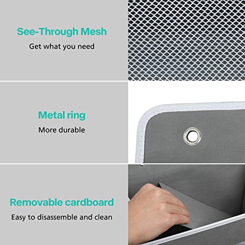 Libeder Over Door Organizer,4 Large Pockets Foldable Baby Organizer for Nursery with 6 Mesh Side Pockets, Hanging Organizer Closet Door Organizer Hanging for Pantry, Nursery,Bathroom, Kitchen(Grey)