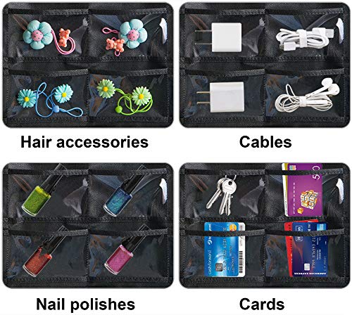 Misslo Jewelry Hanging Non-Woven Organizer Holder 32 Pockets 18 Hook and Loops - Black