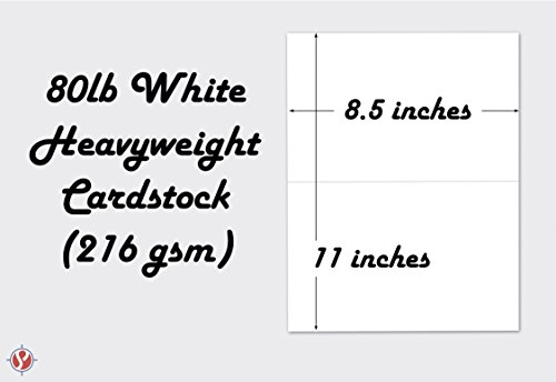 Heavyweight Blank White Half Fold Greeting Cards | For Wedding Invitation, Thank You Cards, Stationary Printing and DYI Projects | 5.5 x 8.5” Inches | 50 Cards Per Pack