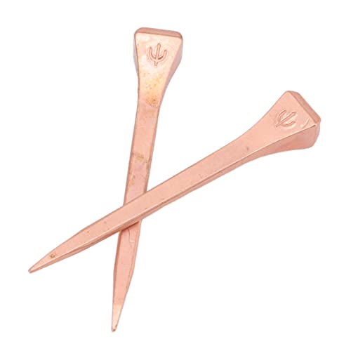 Jopwkuin Horseshoe Nails, Shoeing Nails Copper Plating Proper Stiffness 250Pcs Strict Roll Down for Livestock Farm(E4 48mm/1.89in)