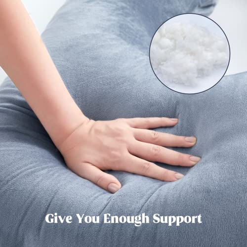 puredown® Pregnancy Pillow for Sleeping- U Shaped Full Body Maternity Pillow for Pregnant Women, Support for Back, Hips, Legs, Removable and Washable Cover, 32" x 56" Inch Pillow, Navy Blue
