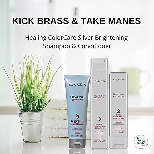 L'ANZA Healing ColorCare Silver Brightening Shampoo, for Silver, Gray, White, Blonde & Highlighted Hair, Boosts Shine and Brightness while Healing, Controls Unwanted Warm Tones (10.1 Fl Oz)