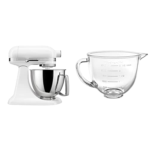 Kitchenaid Artisan Mini Plus 3.5-Qt. Tilt-Head Stand Mixer with Flex Edge Beater & Stand Mixer Glass Bowl, 3.5 Quart Tilt Head
