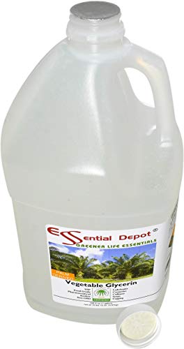 Glycerin Vegetable - 1 Gallon (10.75 lbs or 172oz net wt) - Non GMO - RSPO - Sustainable Palm Based - USP - Kosher - Pure - Pharmaceutical Grade - Safety Sealed HDPE Container with resealable Cap